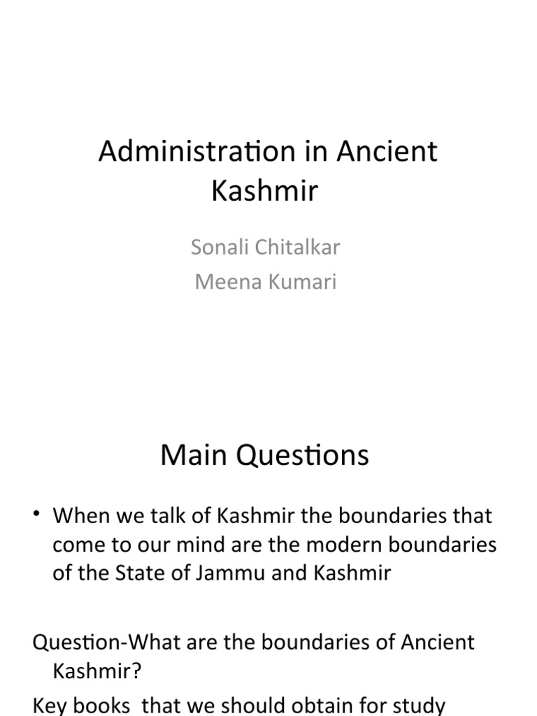 Ancient Kashmir Administration Overview | PDF