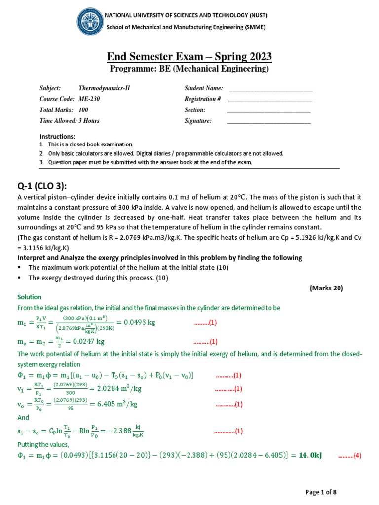 ESE Final Solution | PDF | Chemical Equilibrium | Chemistry