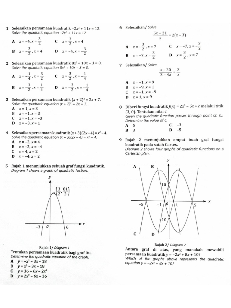 SPM Math Form 4 Revision 1 | PDF