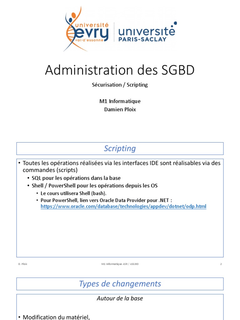 ASGBD 4 Securisation | PDF | Sauvegarde (informatique) | Serveur ...