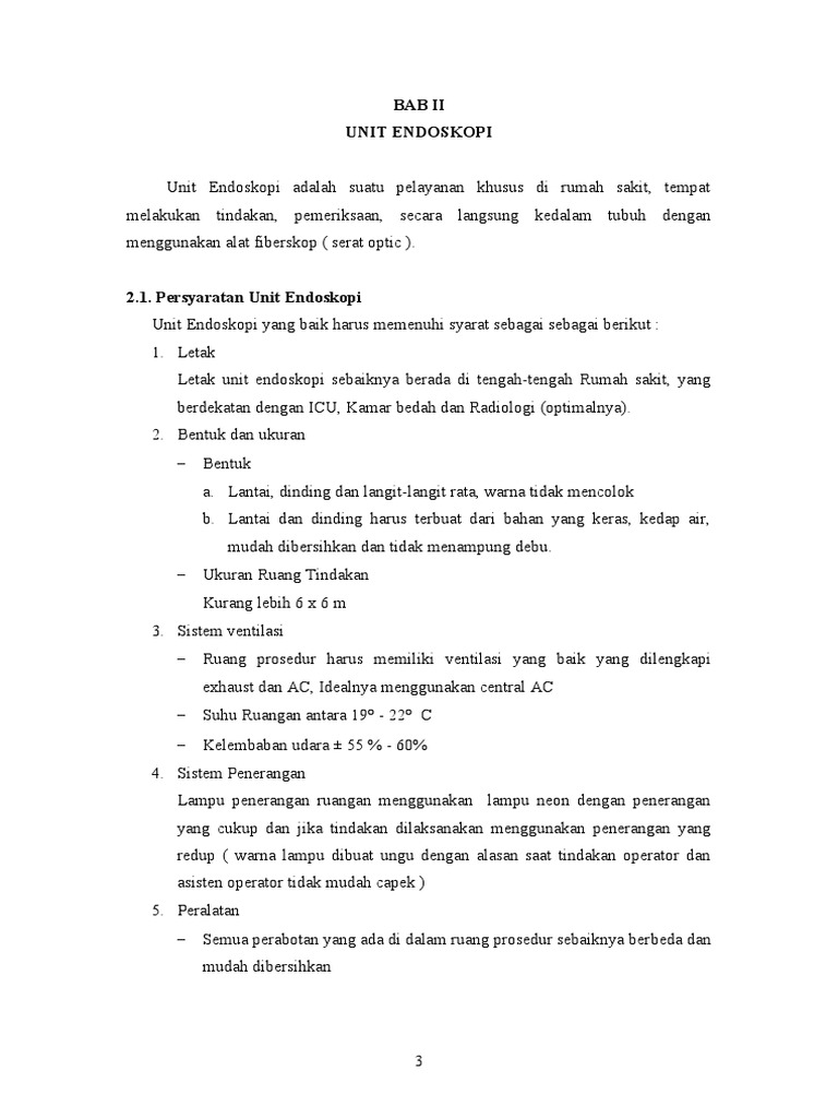 BAB II Unit Endoskopi | PDF