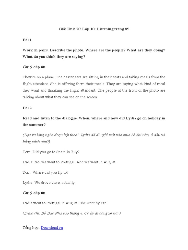 Unit 7 Lop 10 7c Listening Friends Plus | PDF