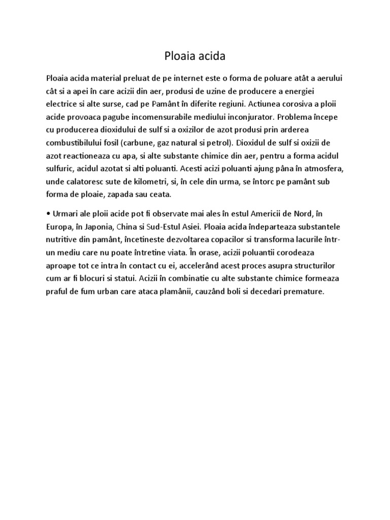 Ploaia Acida | PDF