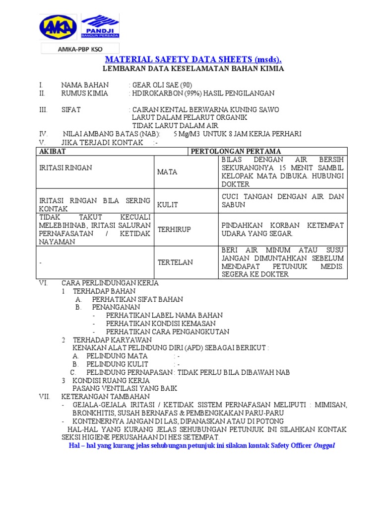 msds-OLI SAE (90). | PDF