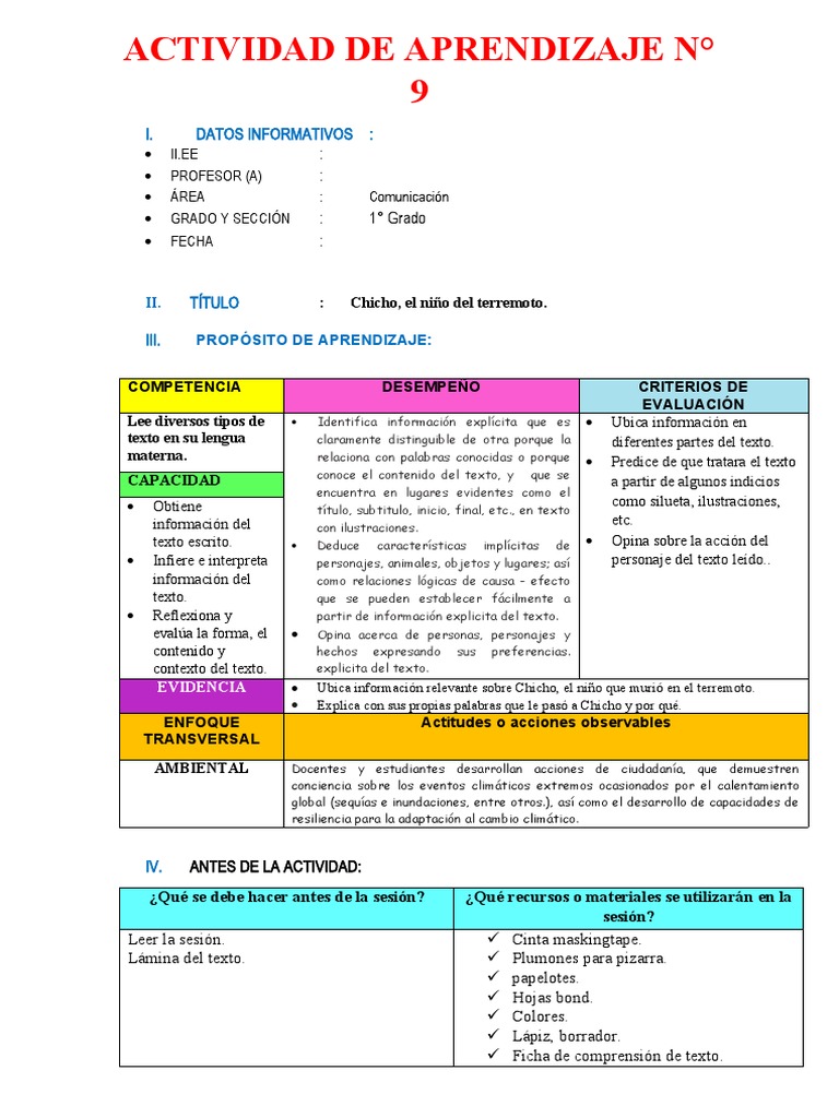 Sesión Chicho, El Niño Del Terremoto. | PDF
