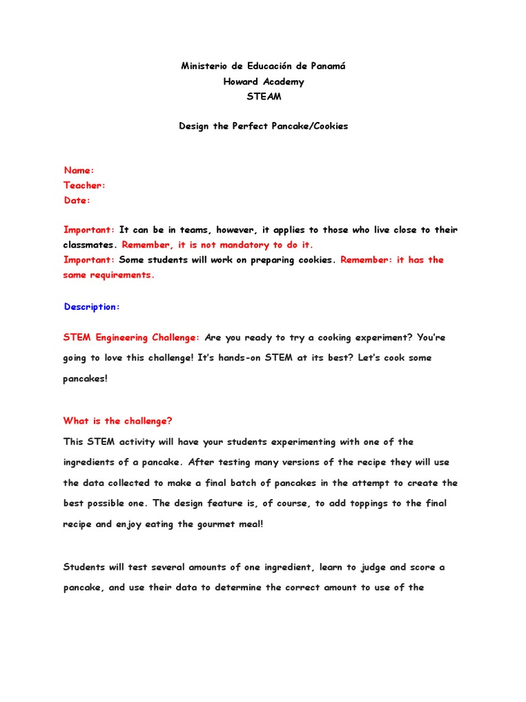 STEM Module Project | PDF | Pancake | Cooking