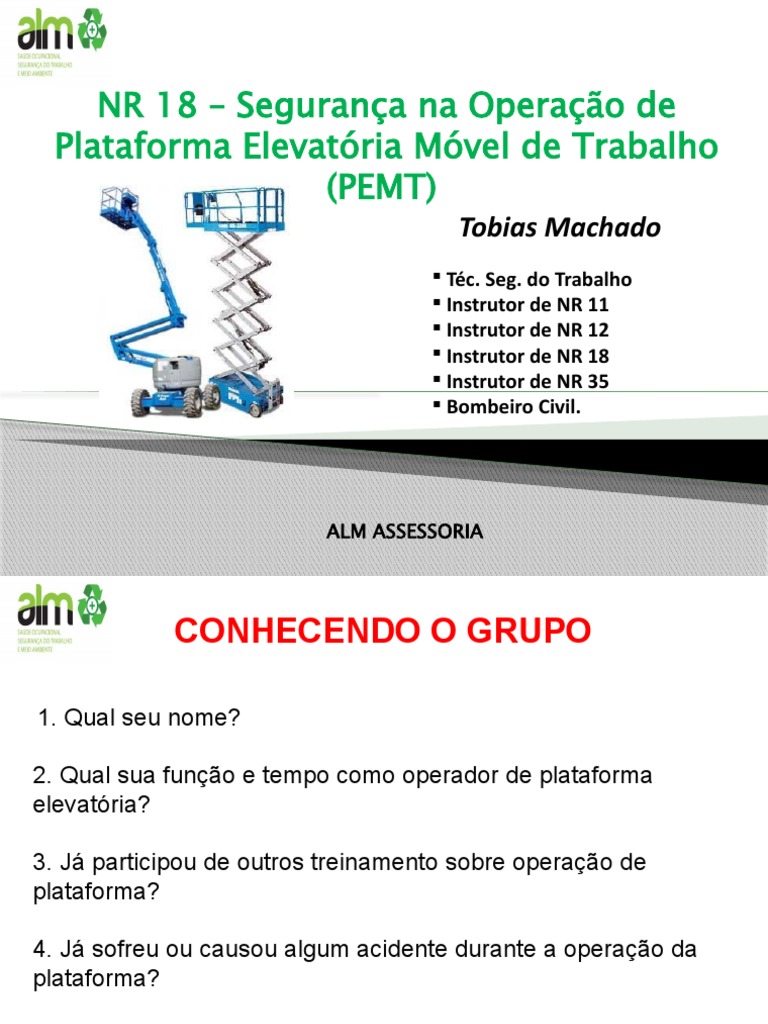 PLATAFORMA ELEVATÓRIA MOVEL DE TRABALHO Sem Cesto | PDF