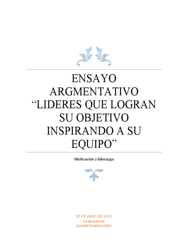 ensayo argumentativo Elizabeth Araya | PDF
