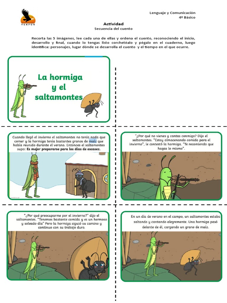 Secuencia de Cuento para 4º Básico | PDF | Artes del Lenguaje y ...