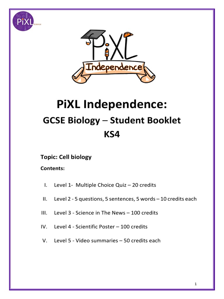 1._PiXL_Independence__KS4_GCSE_Biology_Cell_biology_Booklet_ | PDF