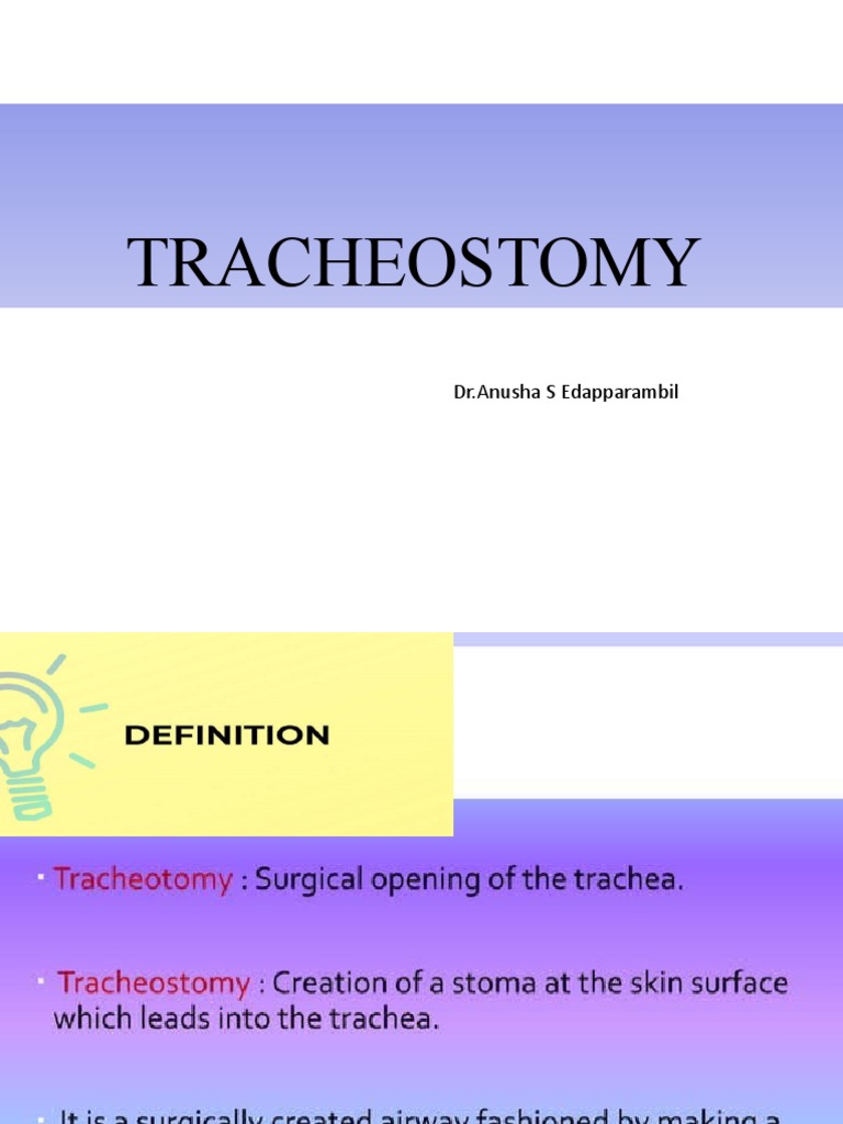 Tracheostomy Guide for Medical Professionals | PDF | Science & Mathematics