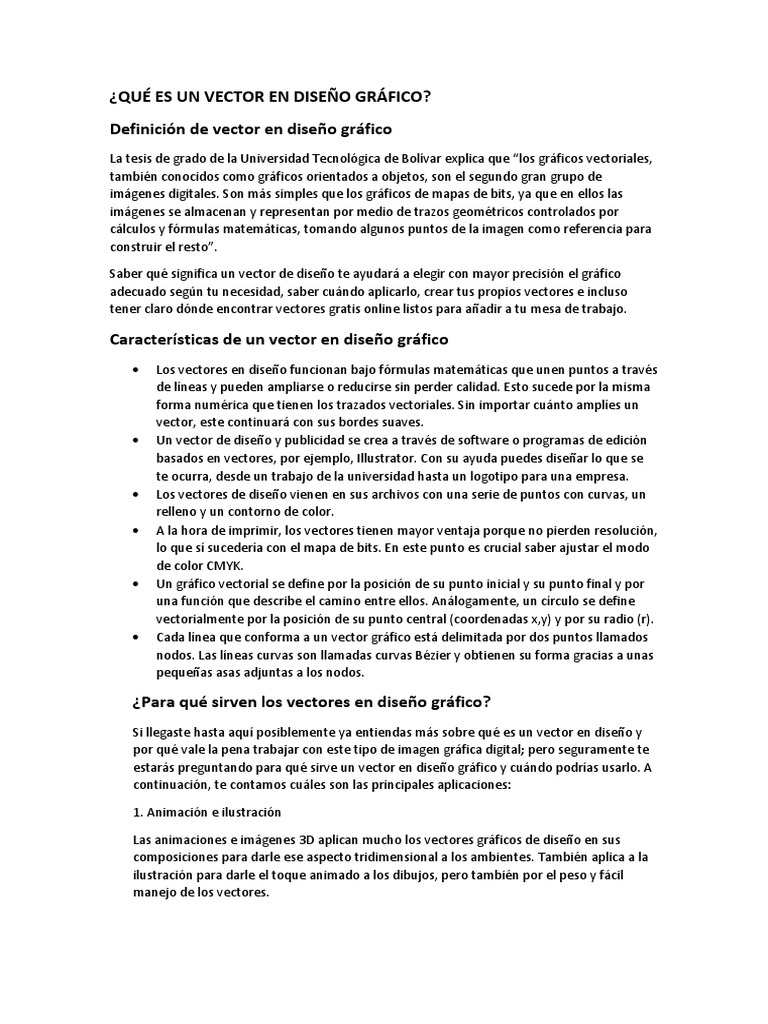 Qué Es Un Vector en Diseño Gráfico | PDF