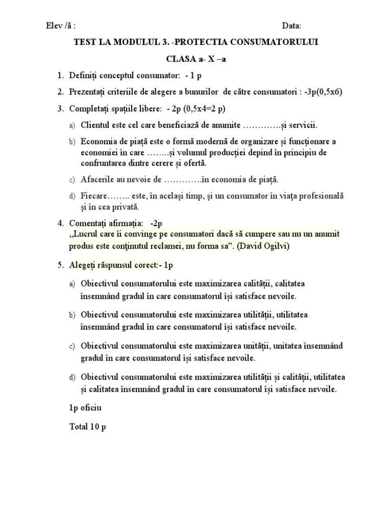 Test Prot Cons | PDF