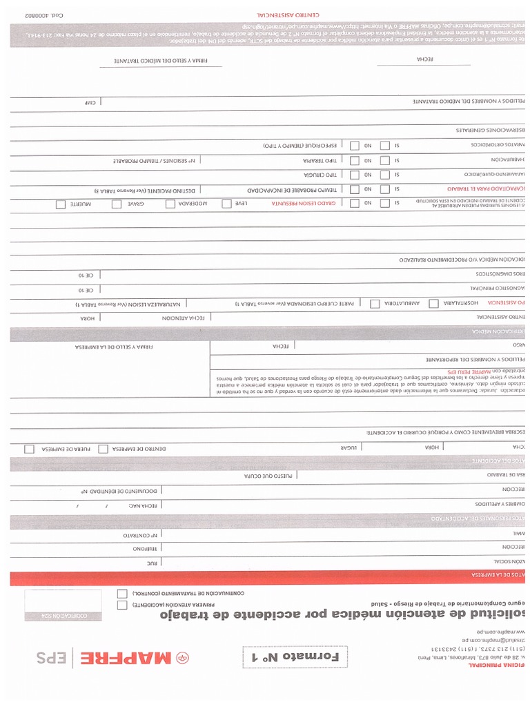 Formatos de Atencion SCTR | PDF