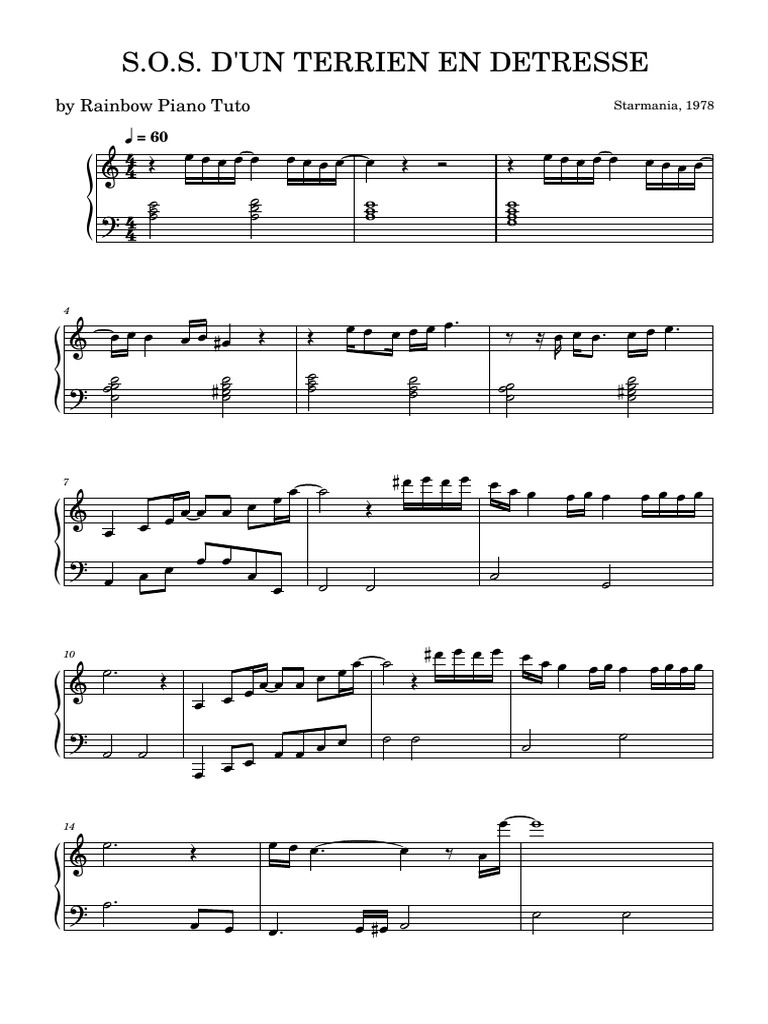 SOS D'un Terrien en Détresse - Starmania - 1978 | PDF
