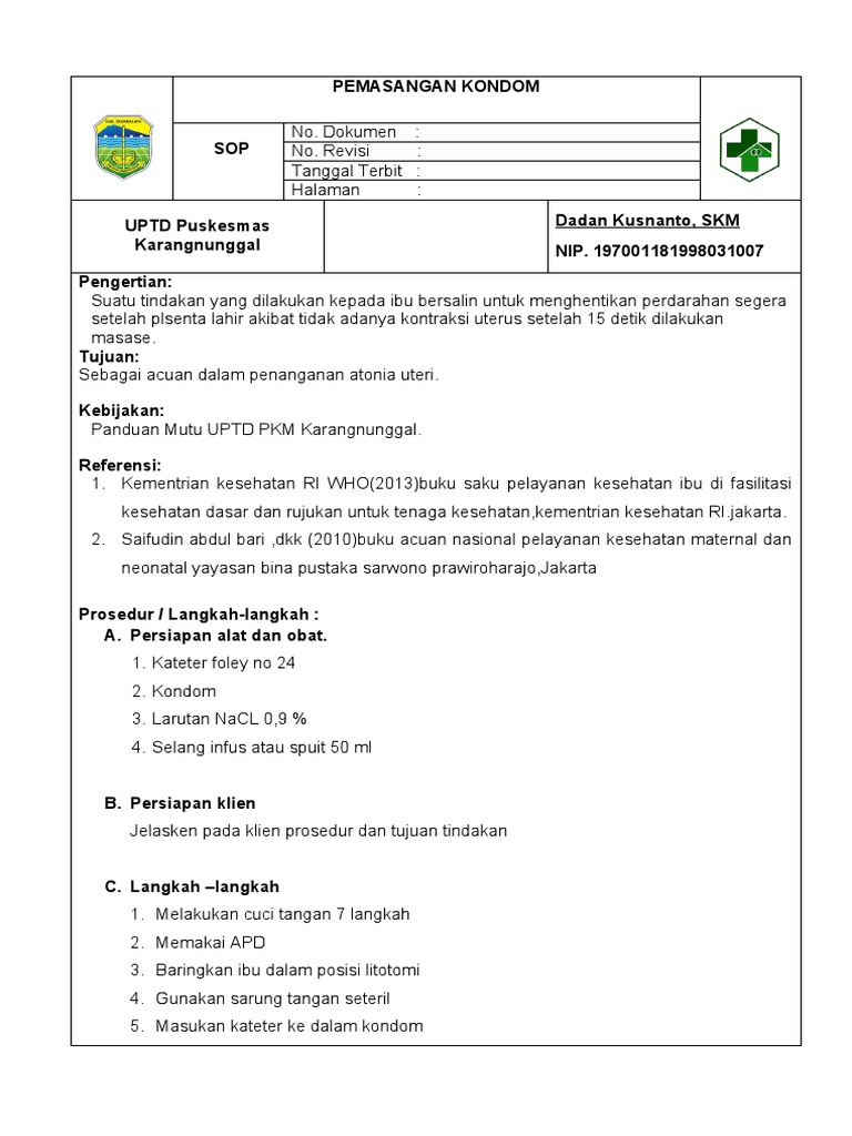 Pemasangan Kondom Kateter Pdf