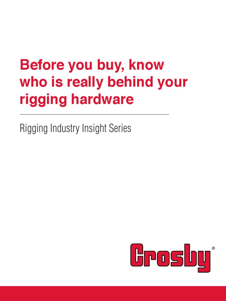 Rigging Industry Insight Series White Paper | PDF | Home & Garden