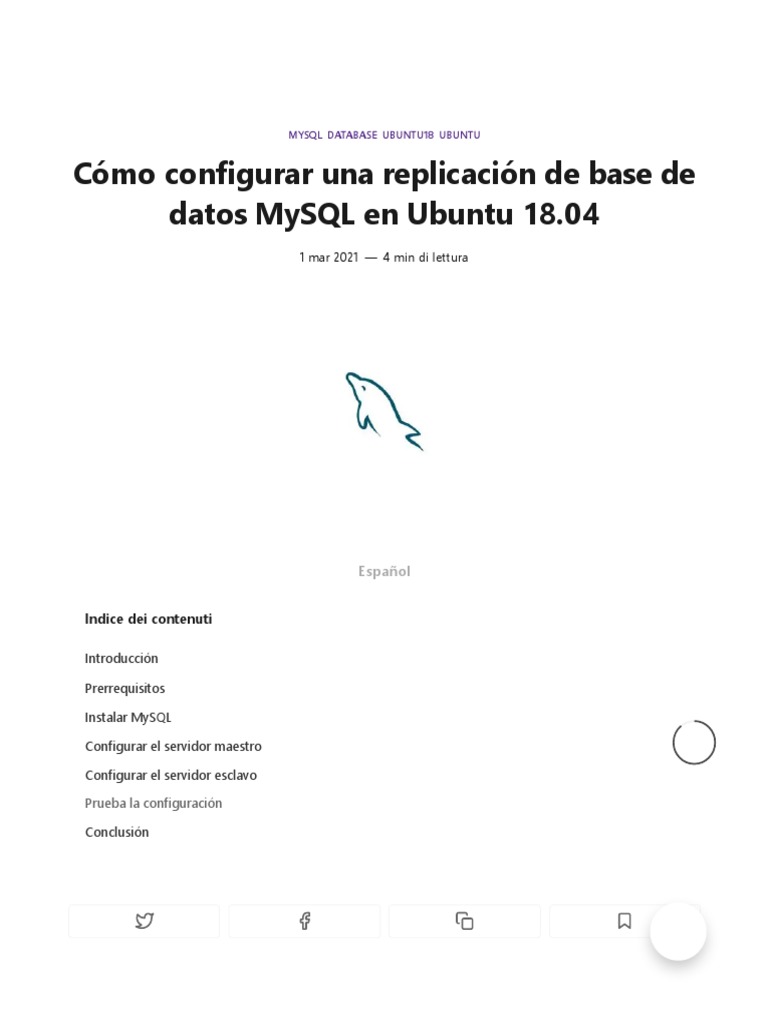 Cómo Configurar Una Replicación de Base de Datos MySQL en Ubuntu 18.04 ...
