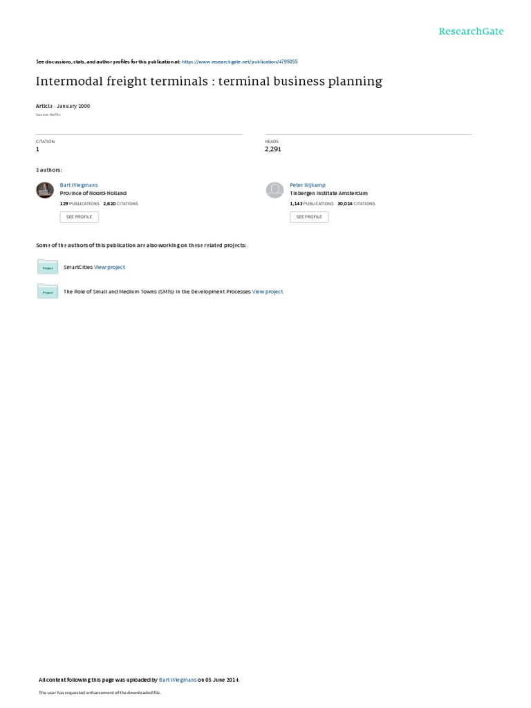 Intermodal Terminal | PDF | Transport | Strategic Management