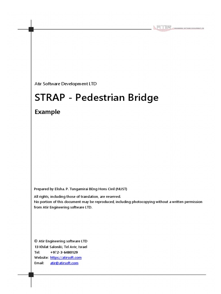 STRAP Example Pedestrian Bridge | PDF | Beam (Structure) | Stress ...