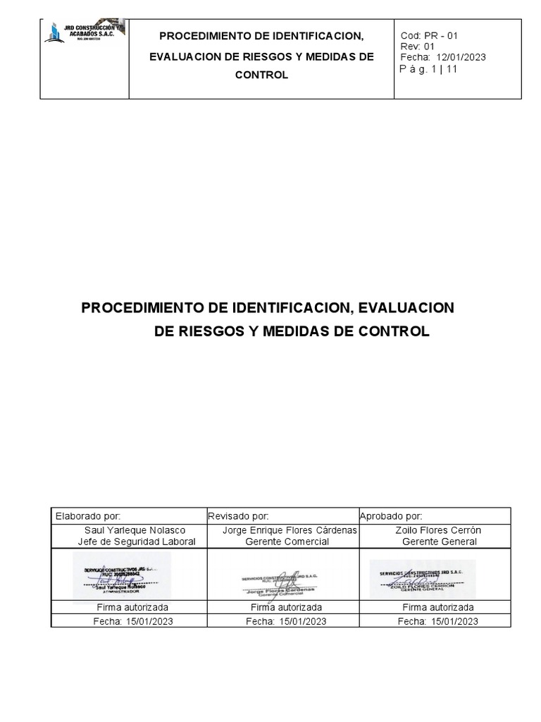 Procedimiento IPERC | PDF