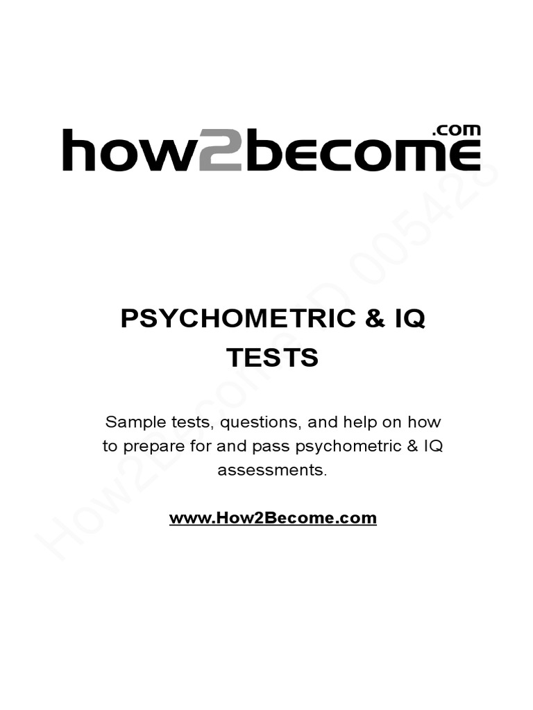Psychometric and IQ Tests Workbook | PDF