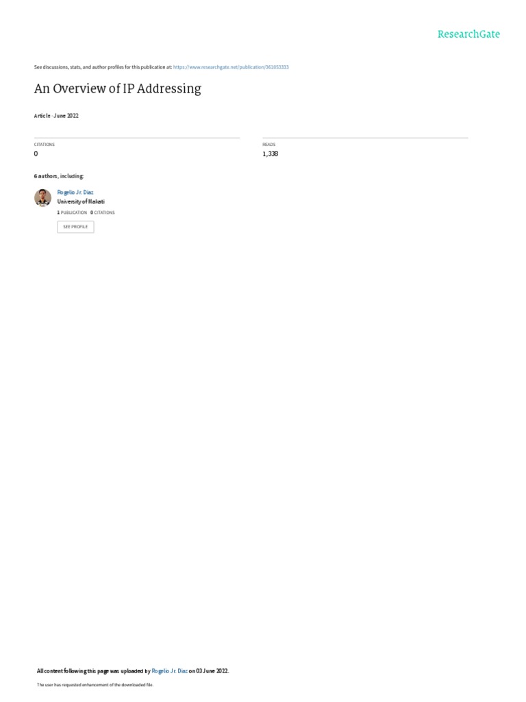 Overview of IP Addressing Explained | PDF