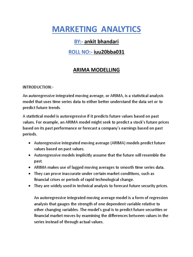 ARIMA Model: Pros and Cons Explained | PDF | Autoregressive Integrated ...