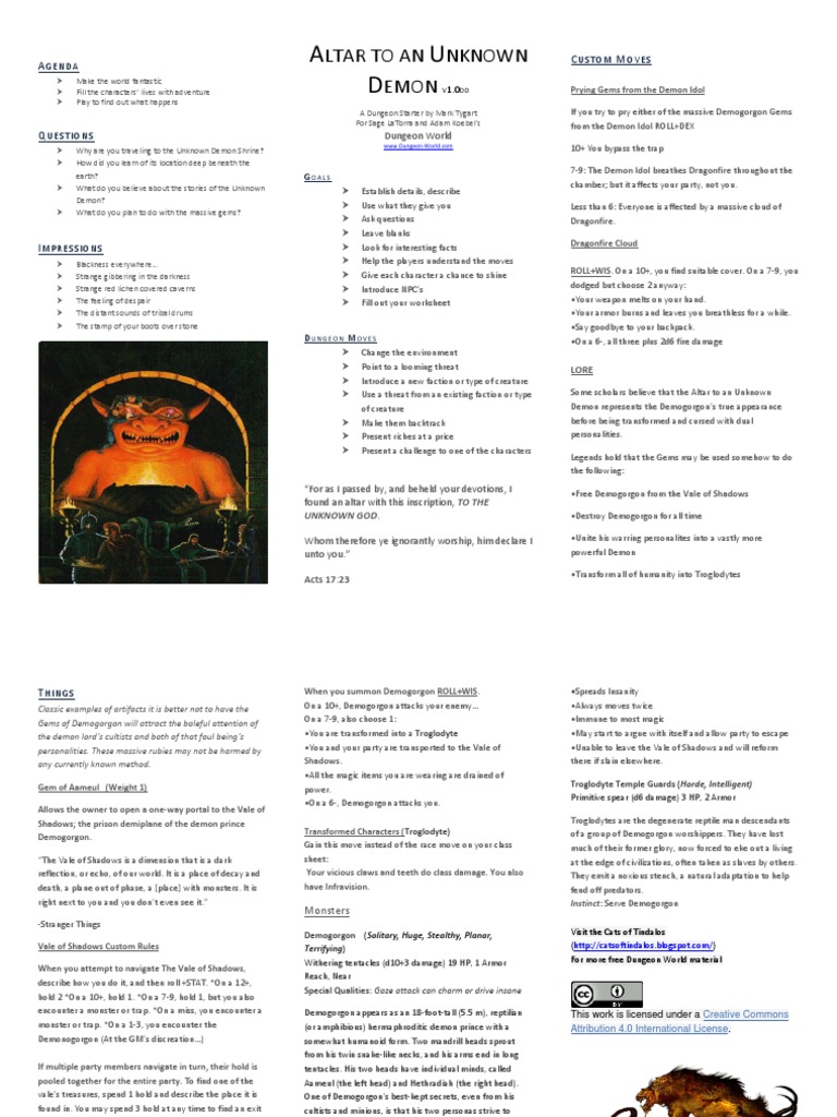 Altar To An Unknown Demon | PDF