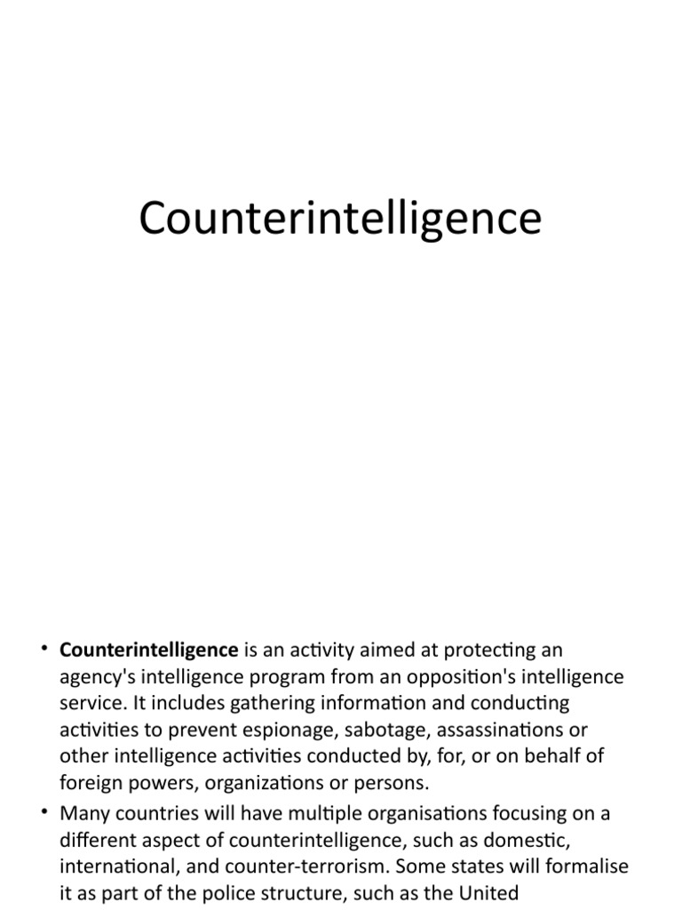 Counterintelligence Download Free Pdf Counterintelligence Security