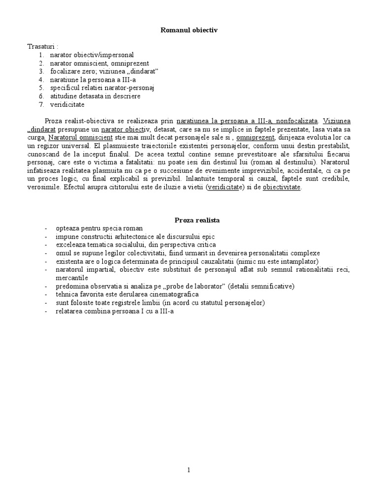 Roman Realist Obiectiv - Ion de Liviu Rebreanu | PDF