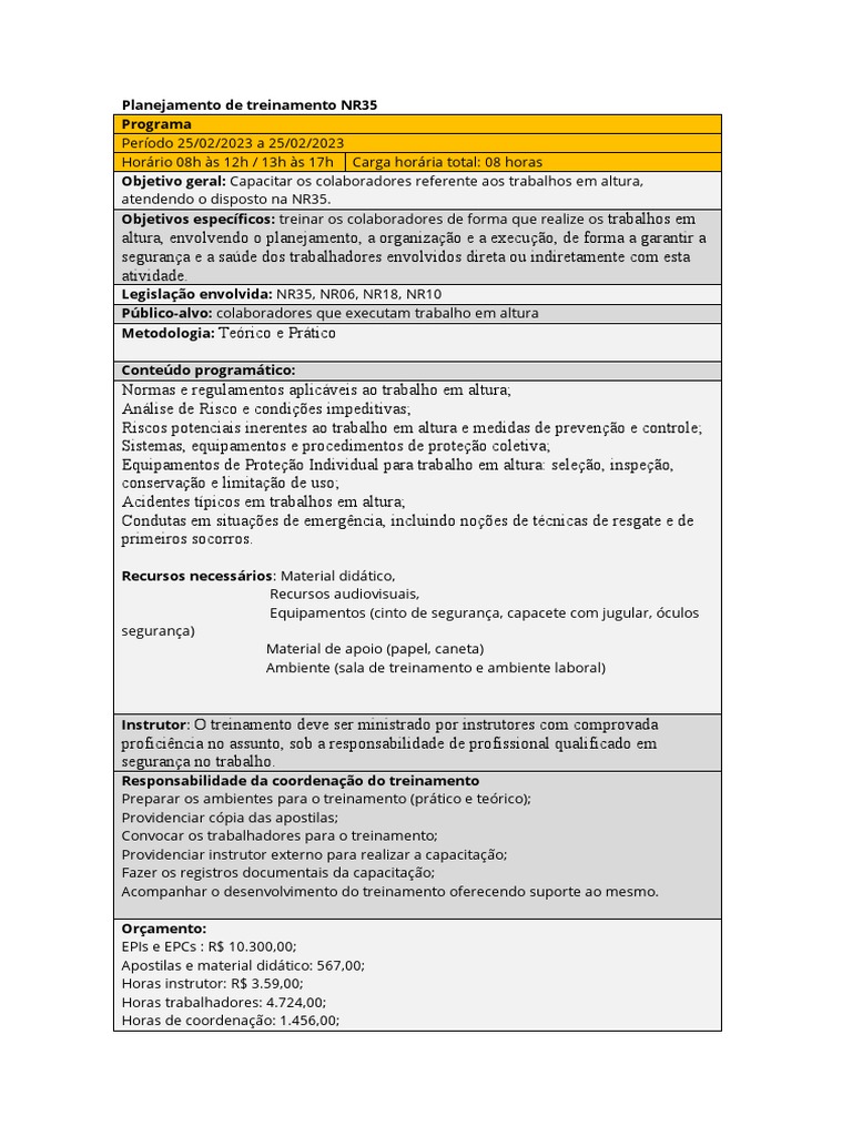 Modelo de Planejamento de Treinamento Kawanne | PDF | Desenvolvimento profissional