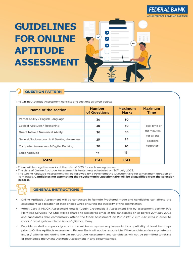 Guidelines For Online Aptitude Assessment | PDF | Laptop | Computing