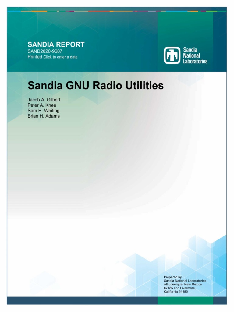 Sandia PDU Technical Report | PDF | Software Defined Radio | Modulation