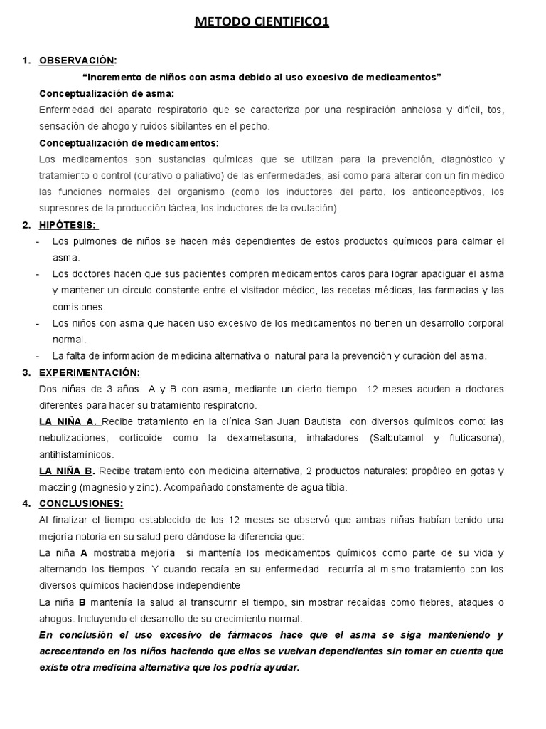 Metodo Cientifico Ejemplos | PDF