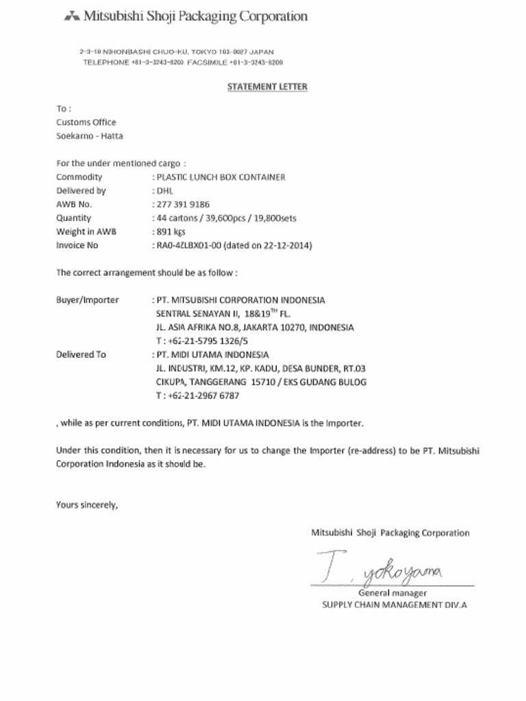 MP's Statement Letter | PDF
