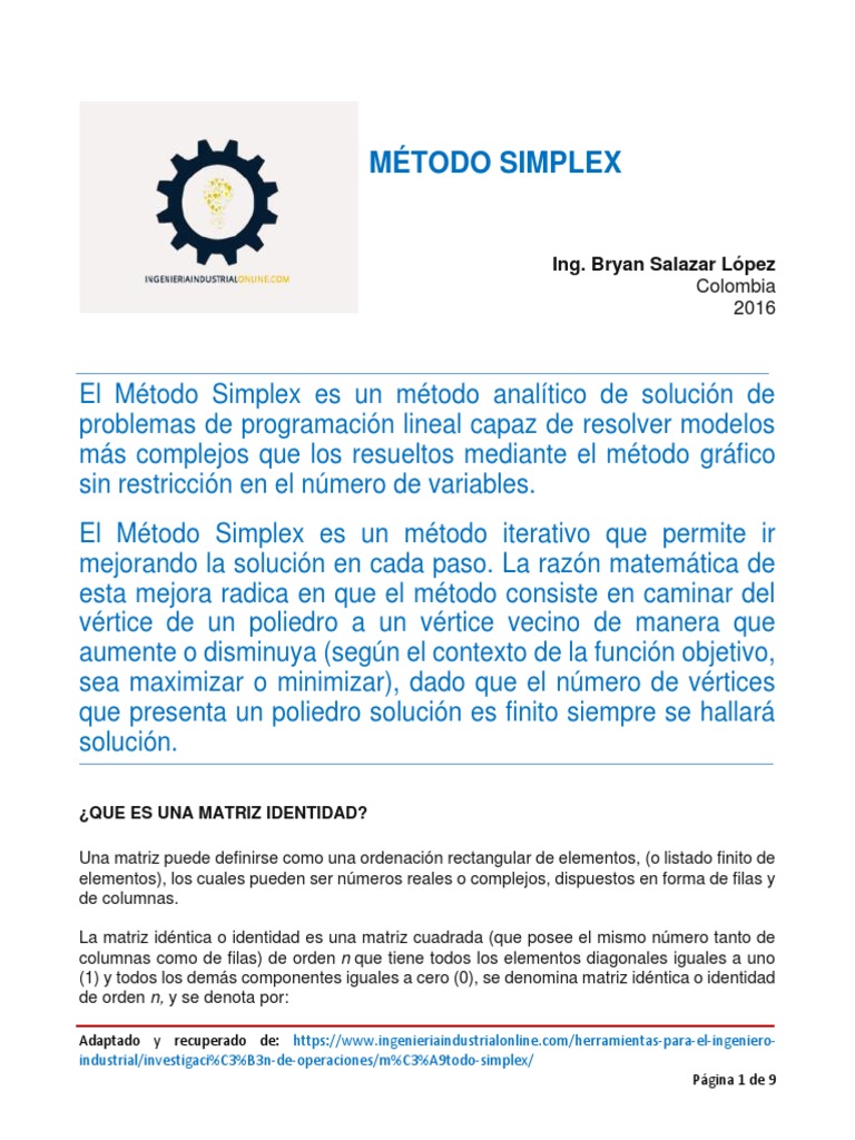 Metodo Simplex | PDF