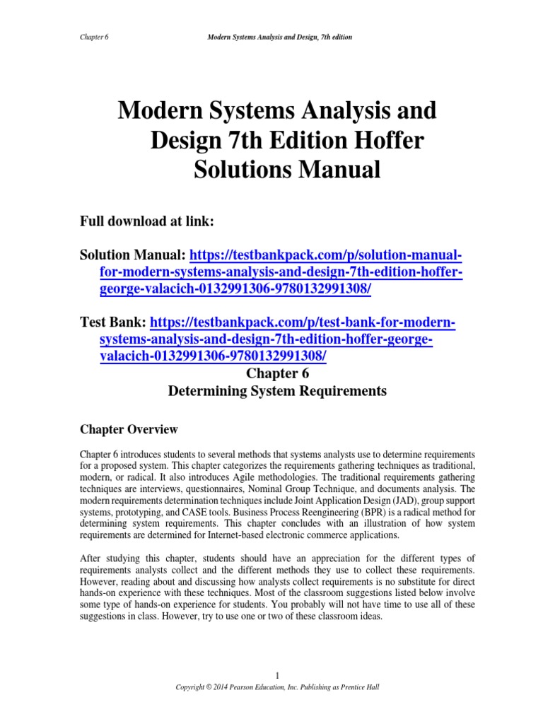 Modern Systems Analysis and Design 7th Edition Hoffer Solutions Manual ...