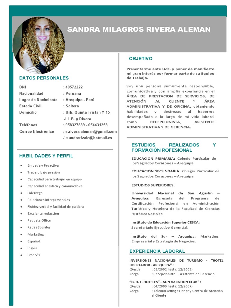 CV de Sandra Rivera Alemán | PDF