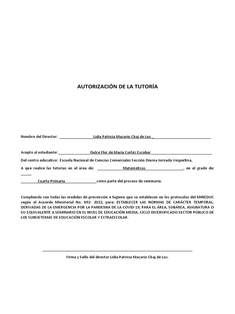 Cartas de Solicitud para La Tutoria 2023 | PDF