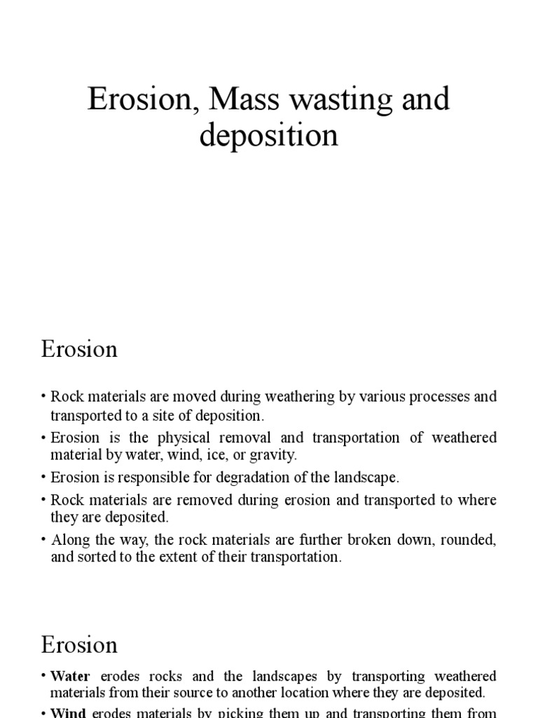 Erosion and Mass Wasting Basics | PDF | Erosion | Landslide