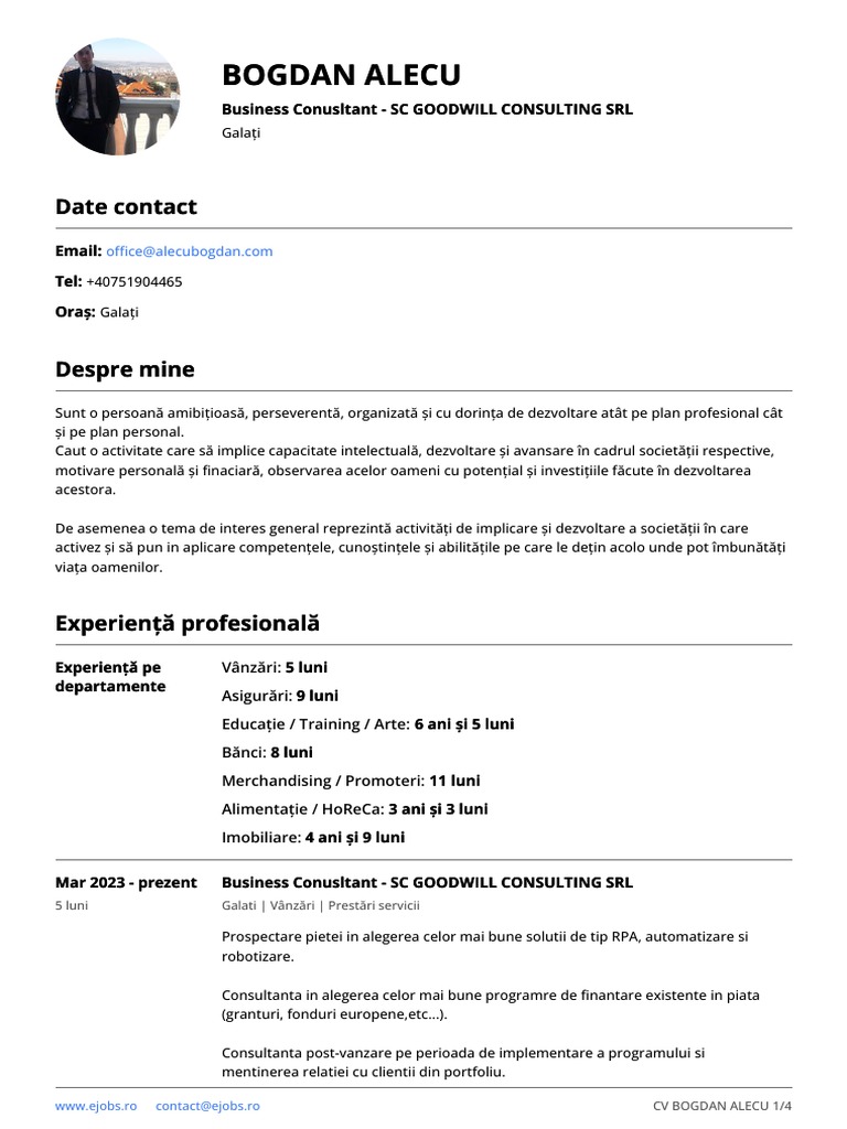 CV ALECU BOGDAN Ro | PDF