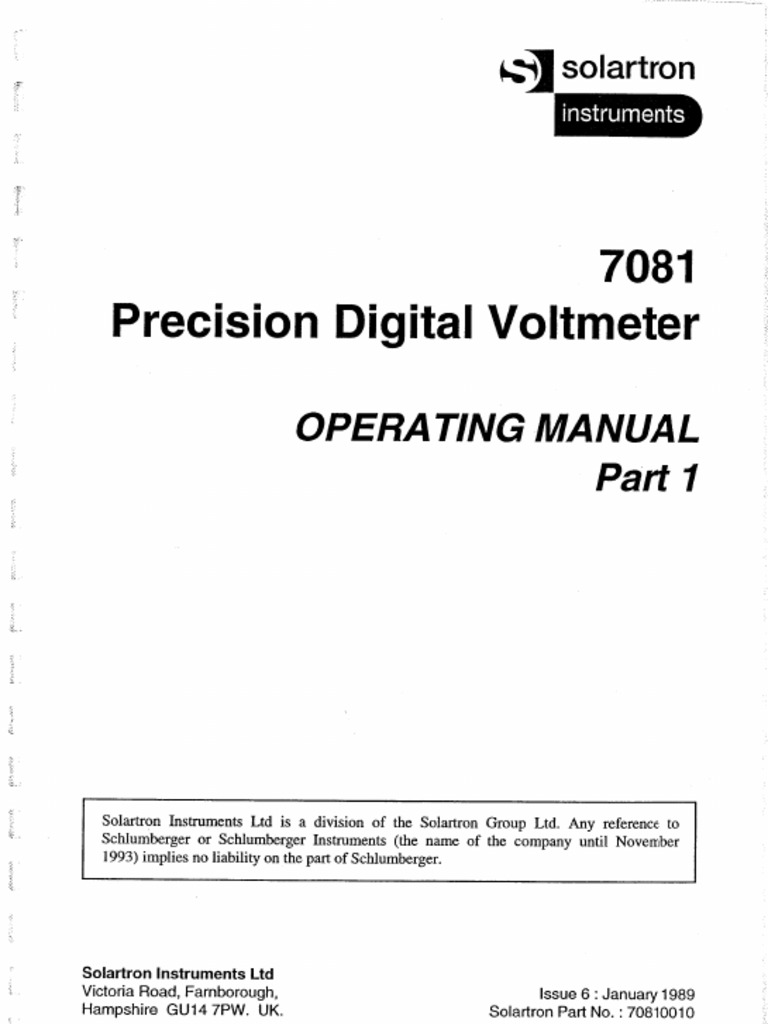 Solartron-7081-User-Manual | PDF