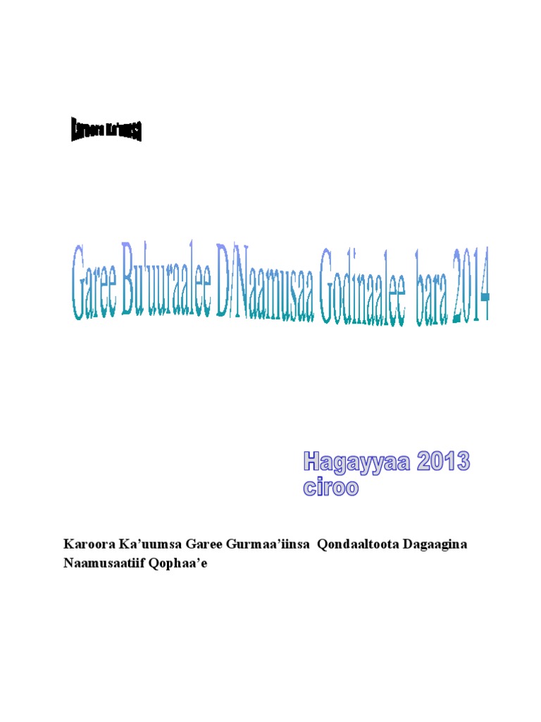 Karoora Ka'uumsa Garee QNtiif Qophaa'e | PDF