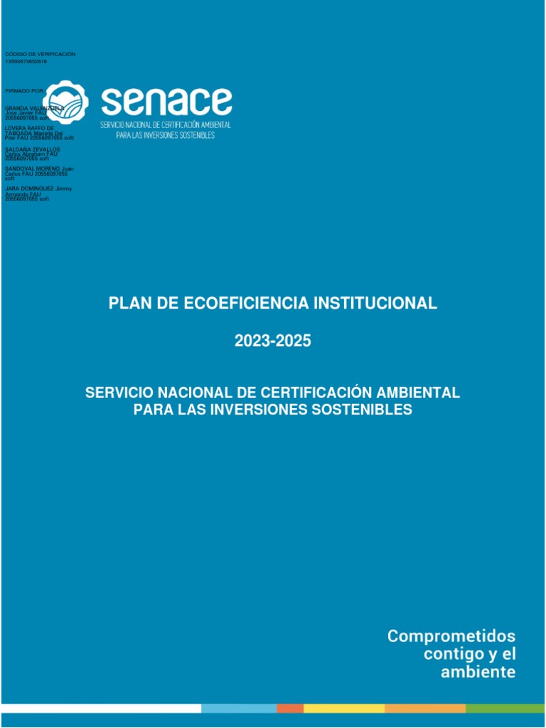 Plan de Ecoeficiencia Institucional 2023 - 2025 PDF | PDF