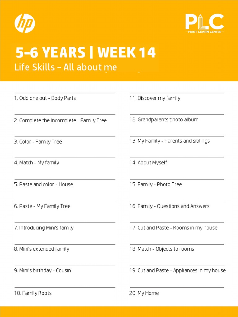 Ukg Life Skills All About Me Worksheet | PDF