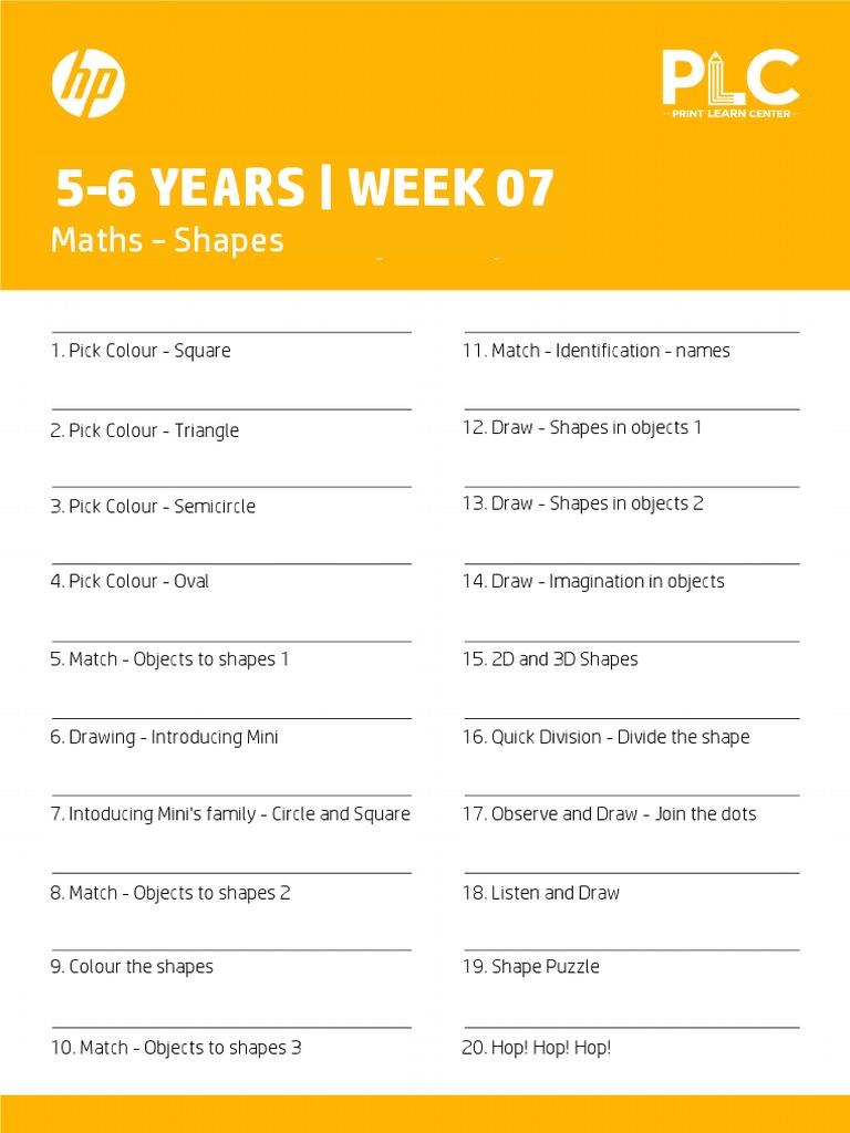 UKG Shapes Worksheet Activities | PDF