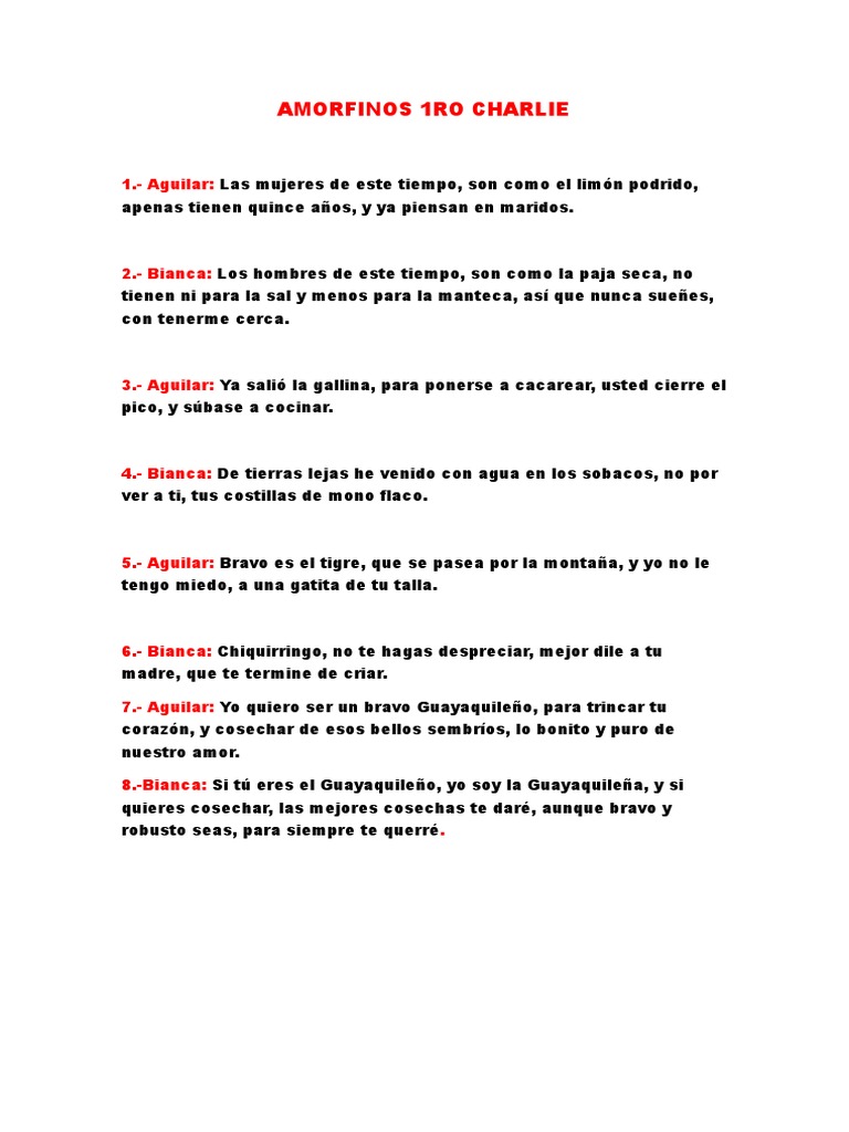Amorfinos 1ro Charlie | PDF