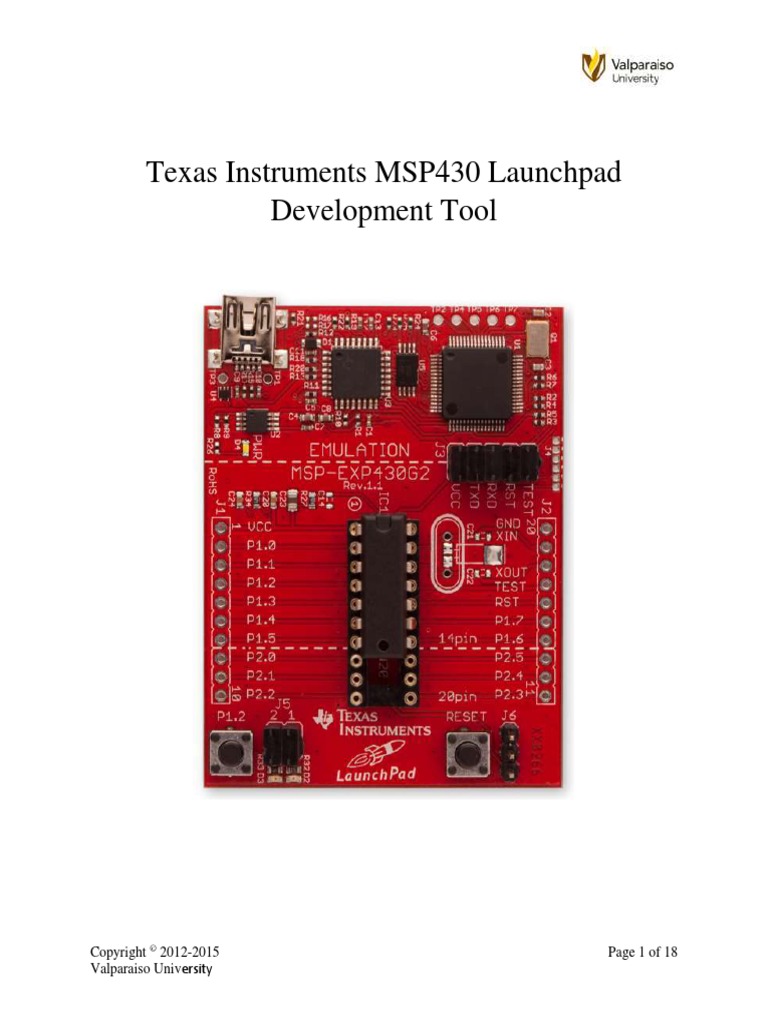 Texas Instruments Msp430 Launchpad Development Tool Pdf Computer Architecture Computer Science