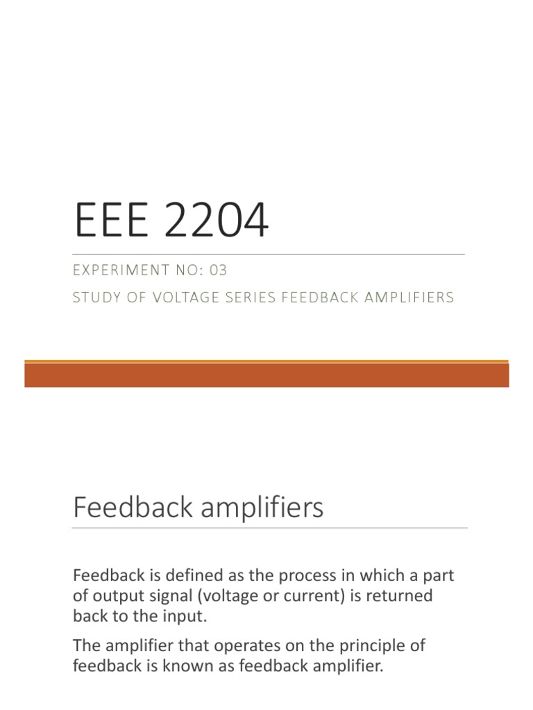 Voltage Series Feedback Amplifiers | PDF | Amplifier | Feedback
